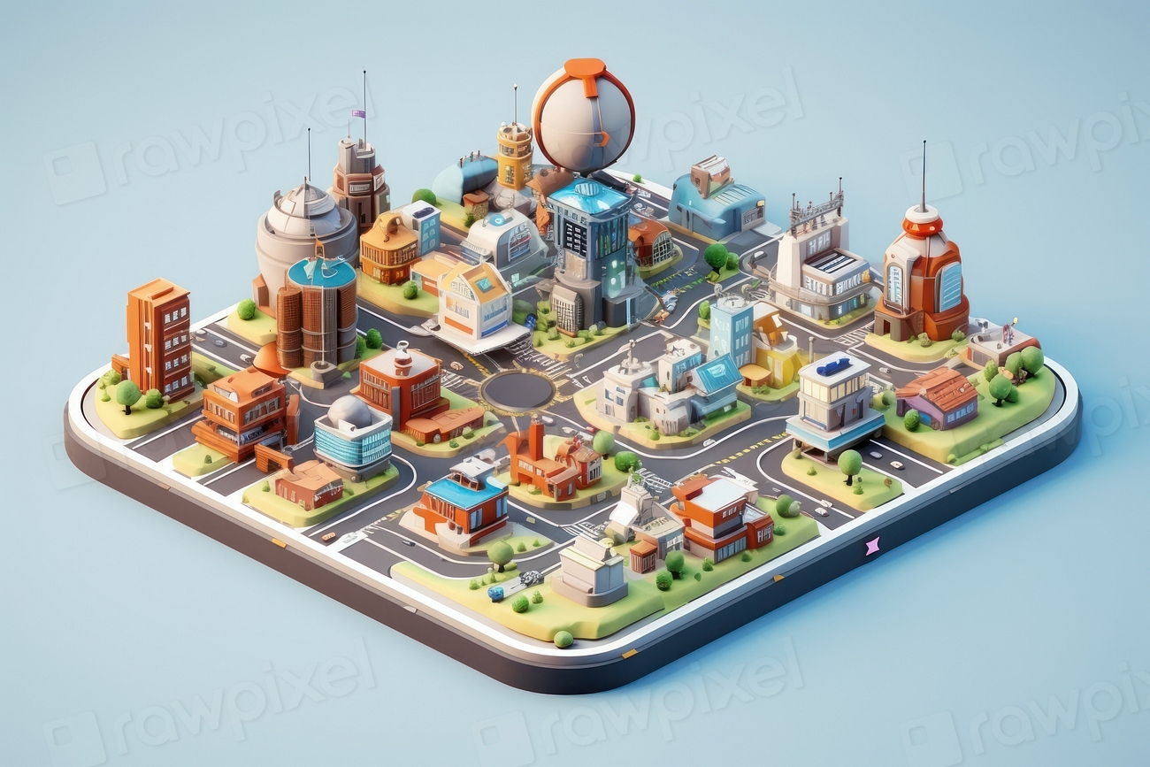 Cityscape diagram map architecture. | Free Photo Illustration - rawpixel