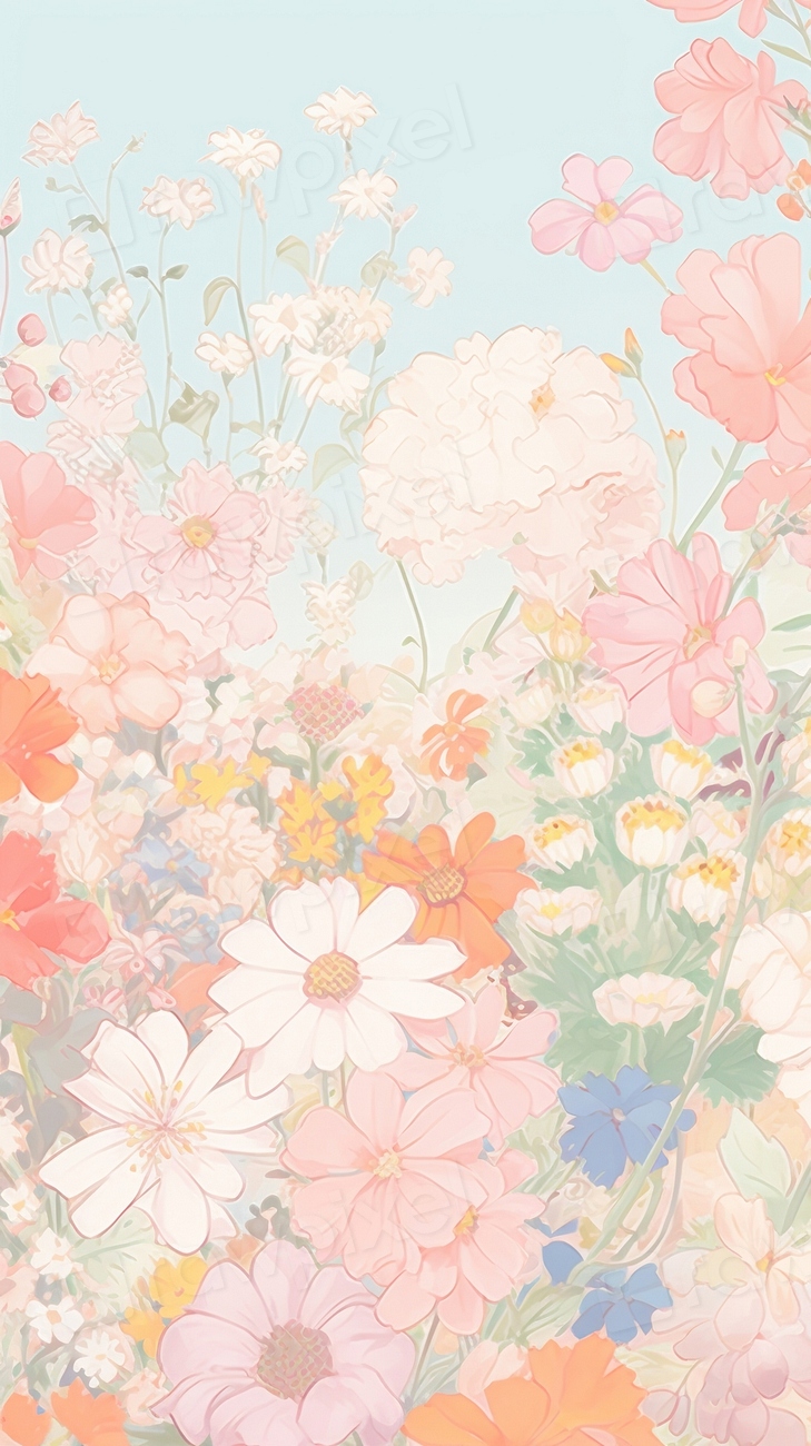 Flower garden backgrounds pattern plant. | Free Photo Illustration ...