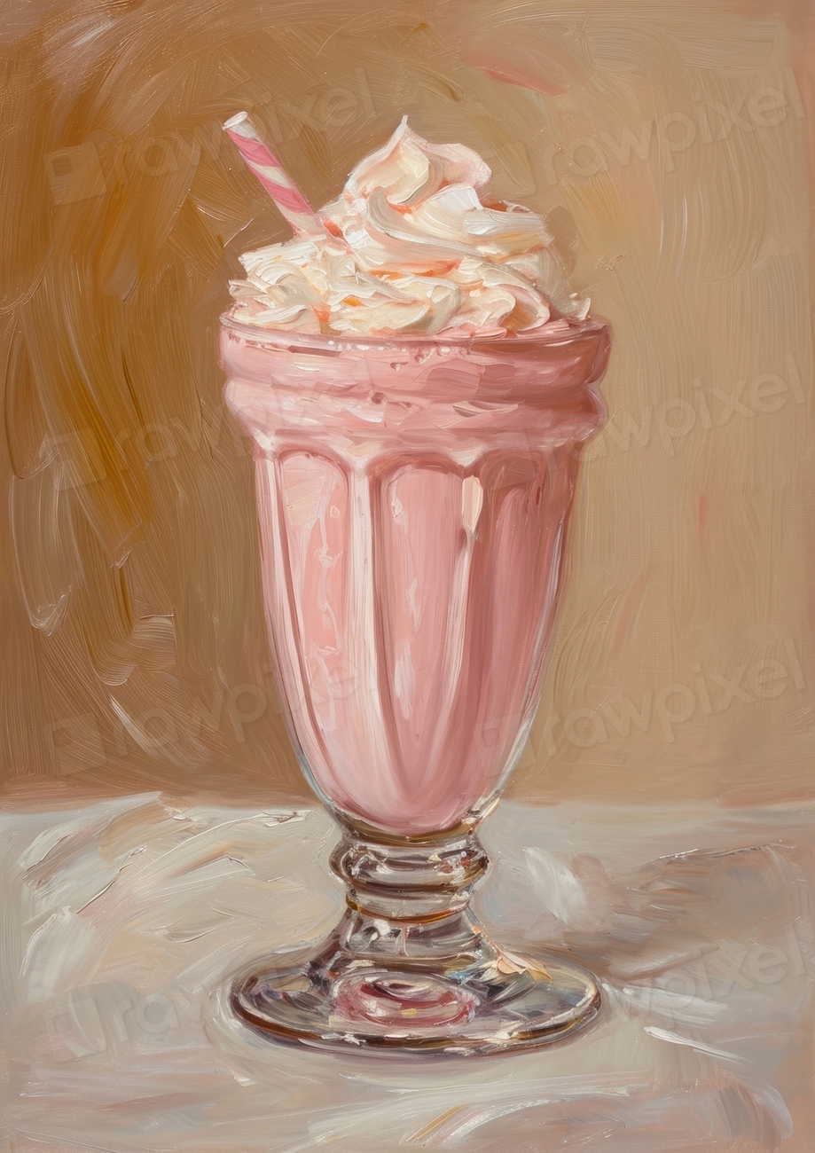 Oil painting clsoe pale Milkshake | Premium Photo Illustration - rawpixel