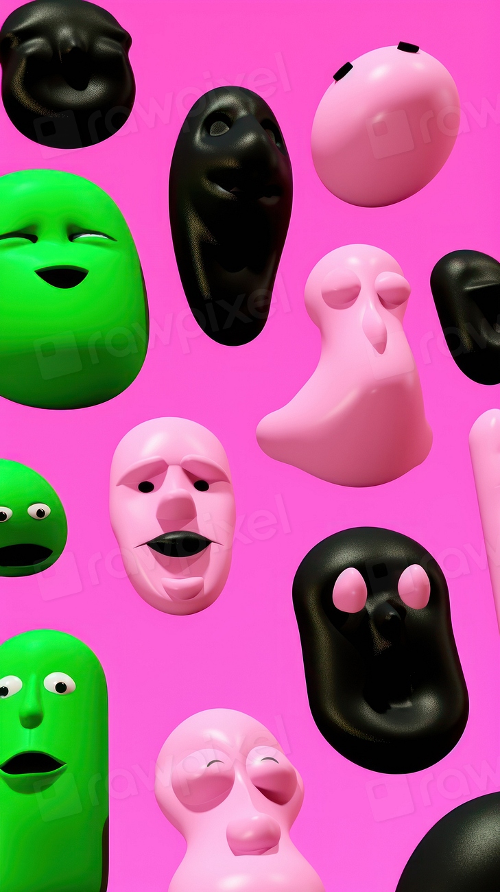 Abstract wallpaper cartoon face toy. | Premium Photo Illustration ...