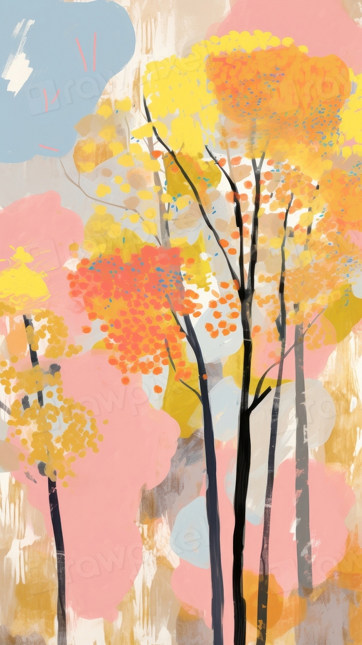 Fall trees wallpaper art abstract | Premium Photo Illustration - rawpixel