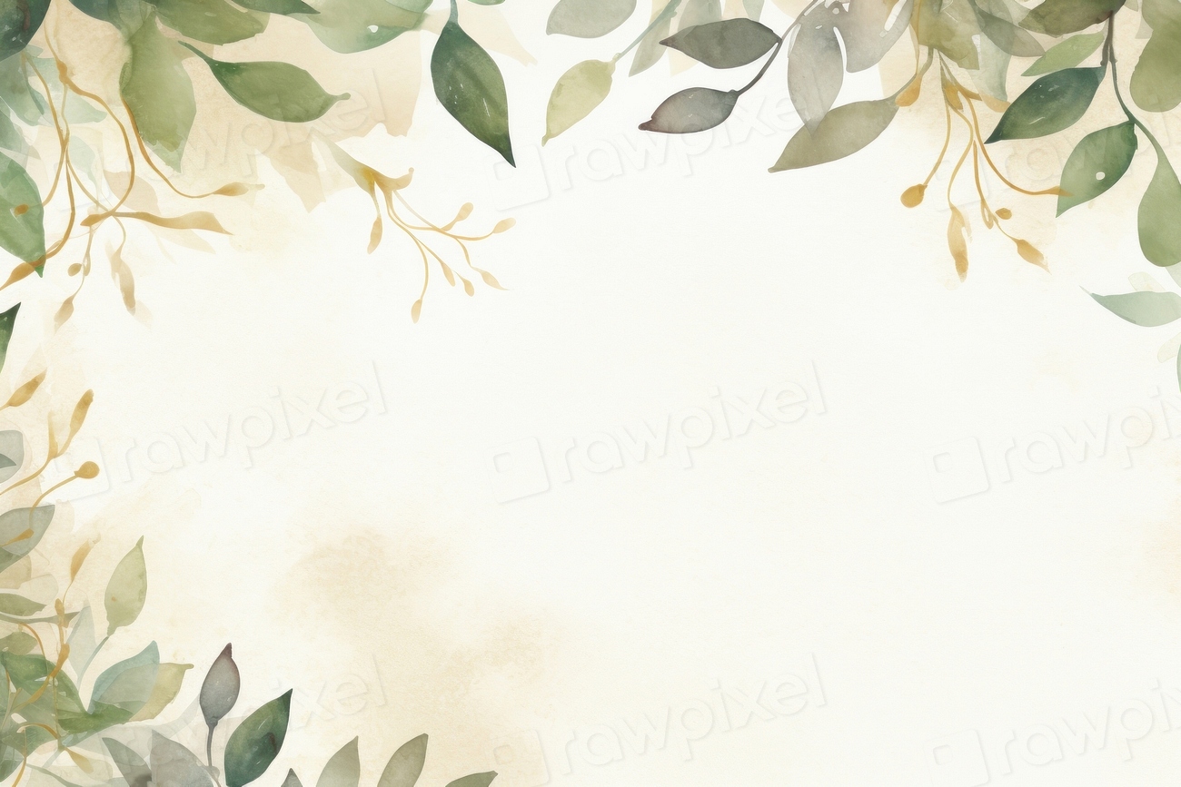Green leaf border watercolor background | Free Photo Illustration ...