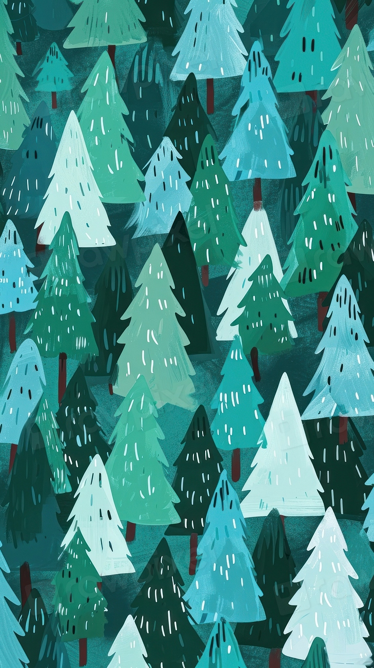 Cute pine forest illustration backgrounds | Free Photo Illustration ...