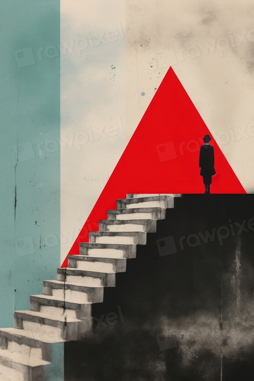 Loneliness architecture staircase human. | Premium Photo Illustration ...