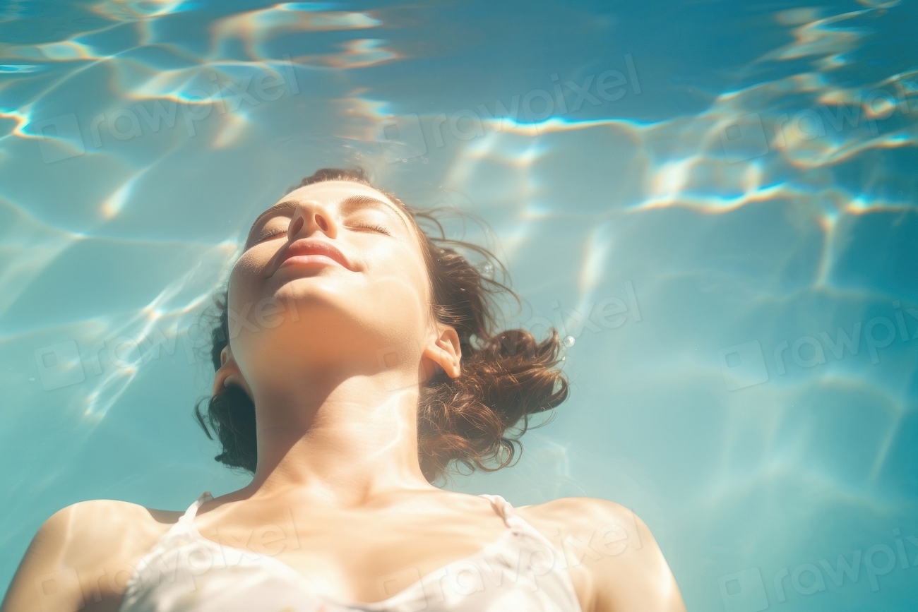 Woman floating swimming pool sunlight | Premium Photo - rawpixel