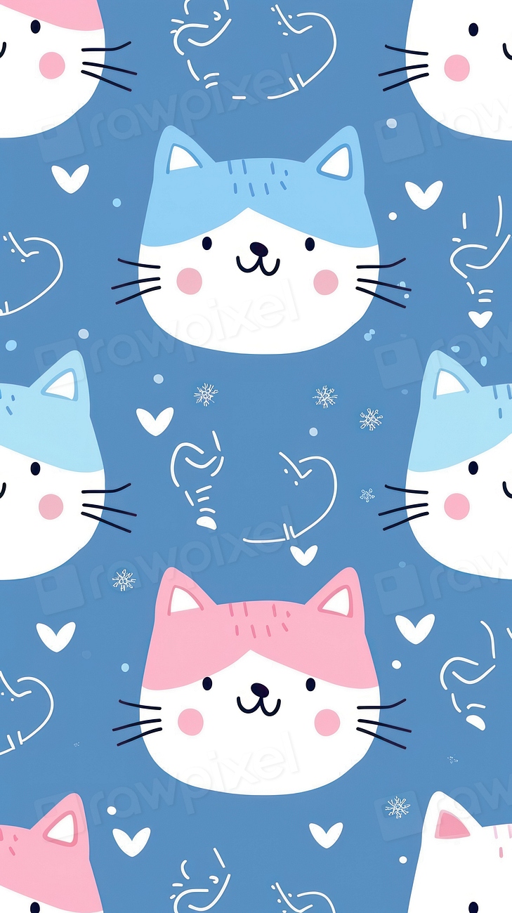 Kitty seamless pattern backgrounds kitten. | Premium Photo Illustration ...