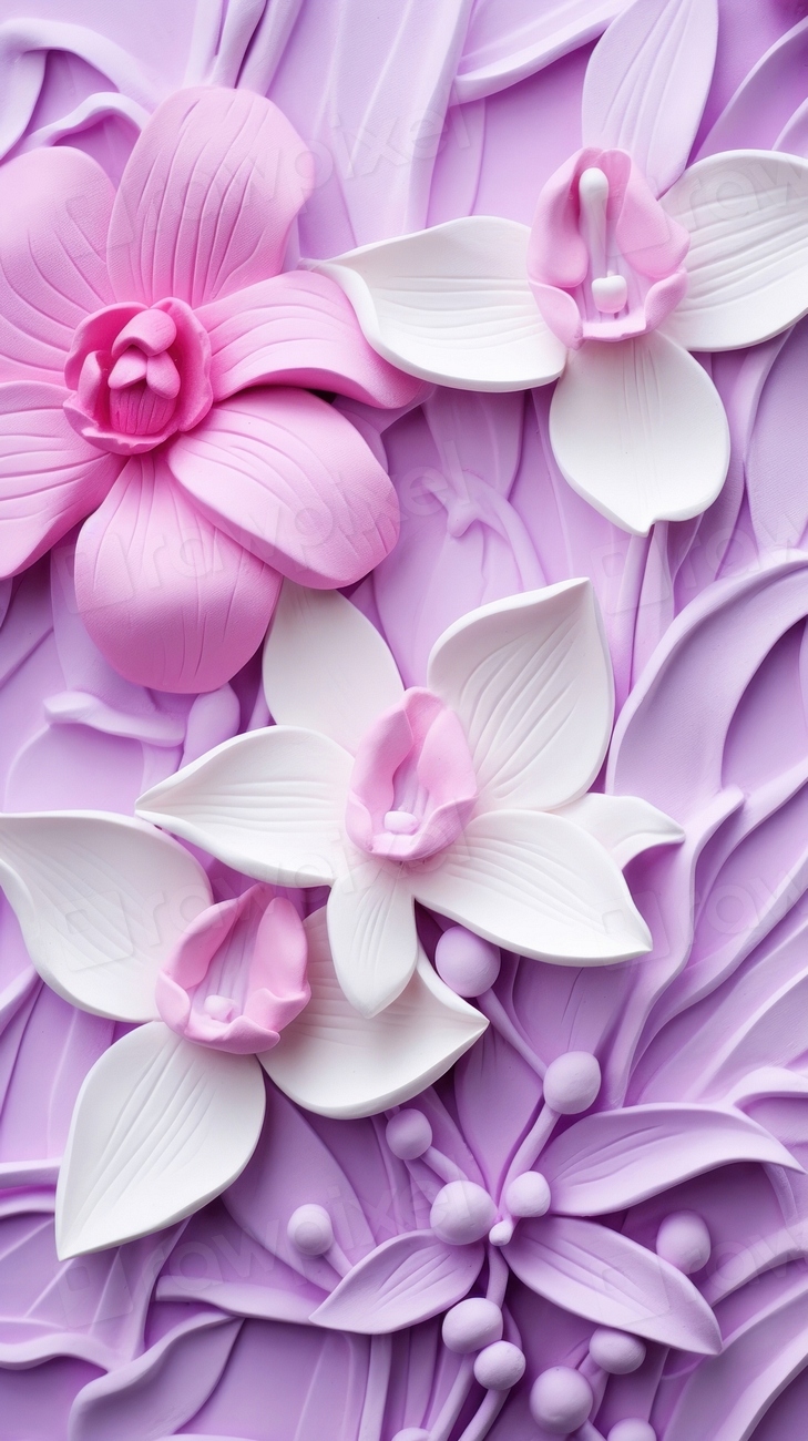 Orchid bas relief small pattern | Premium Photo - rawpixel