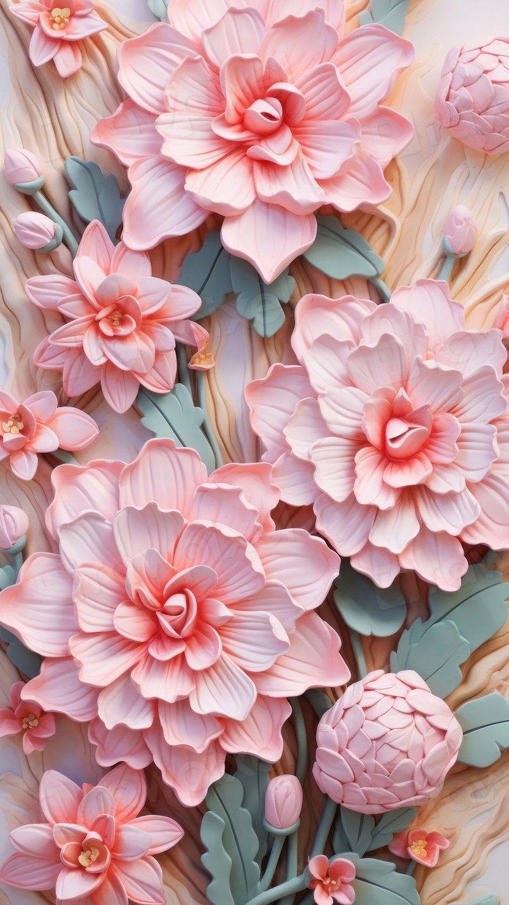 Cactus cherry blossom bas relief | Free Photo - rawpixel