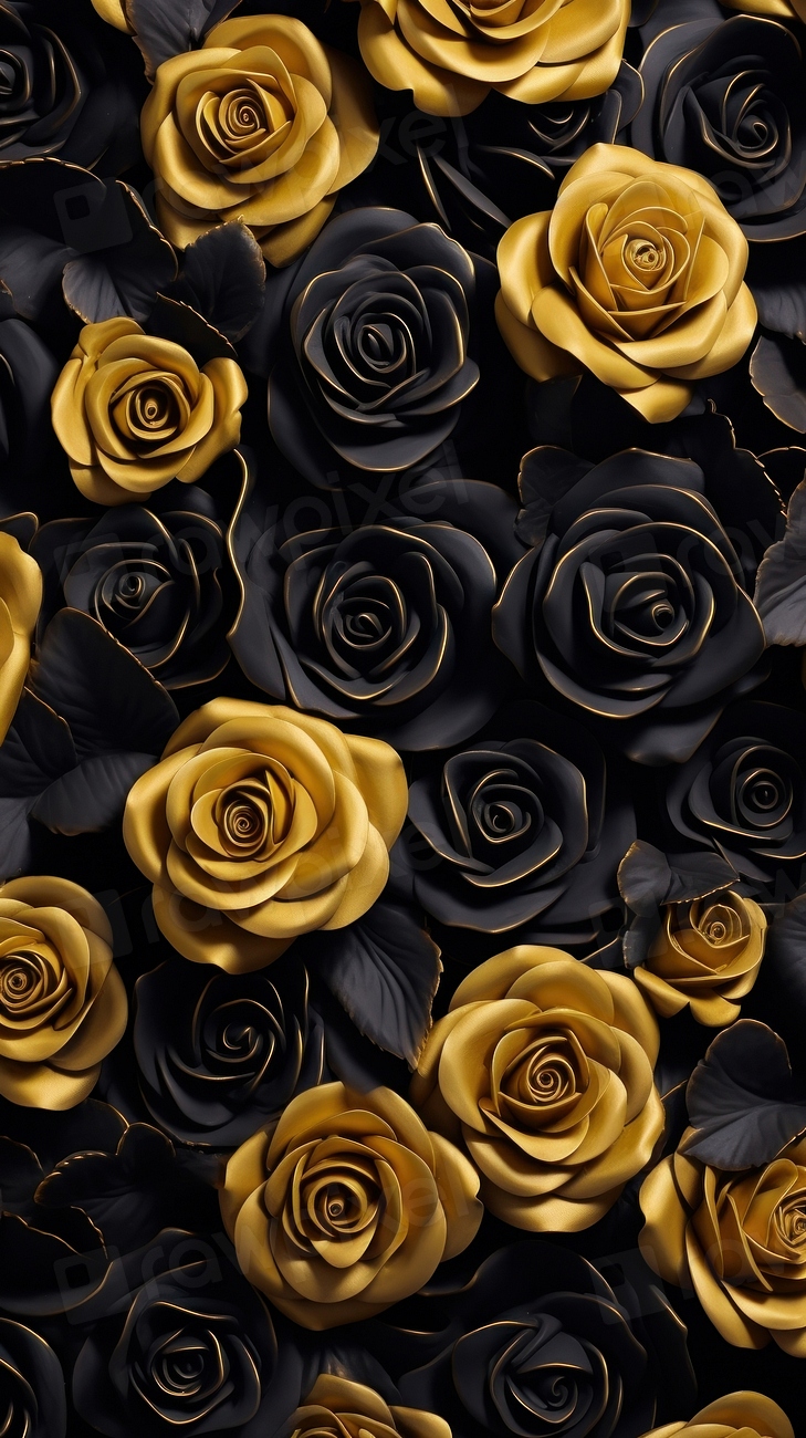 Gold roses bas relief pattern | Free Photo - rawpixel