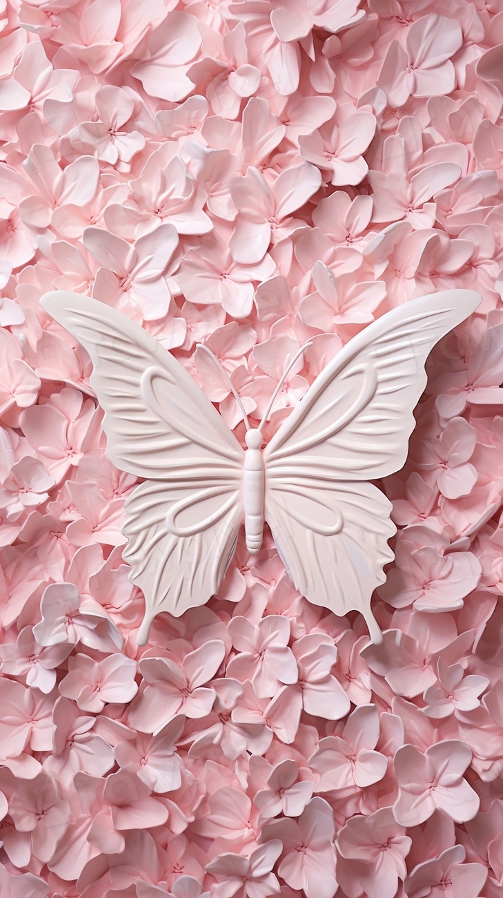 Pink butterfly bas relief pattern | Free Photo - rawpixel