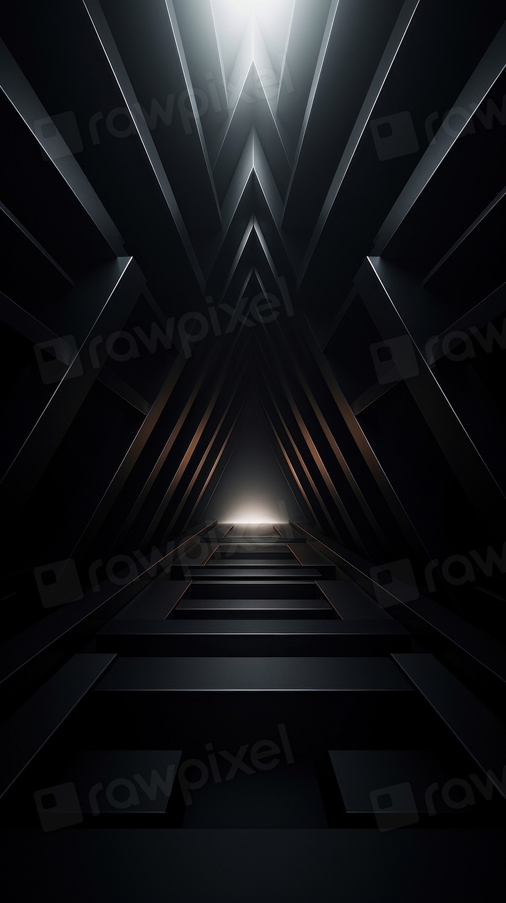 Geometric black color architecture illuminated | Premium Photo - rawpixel