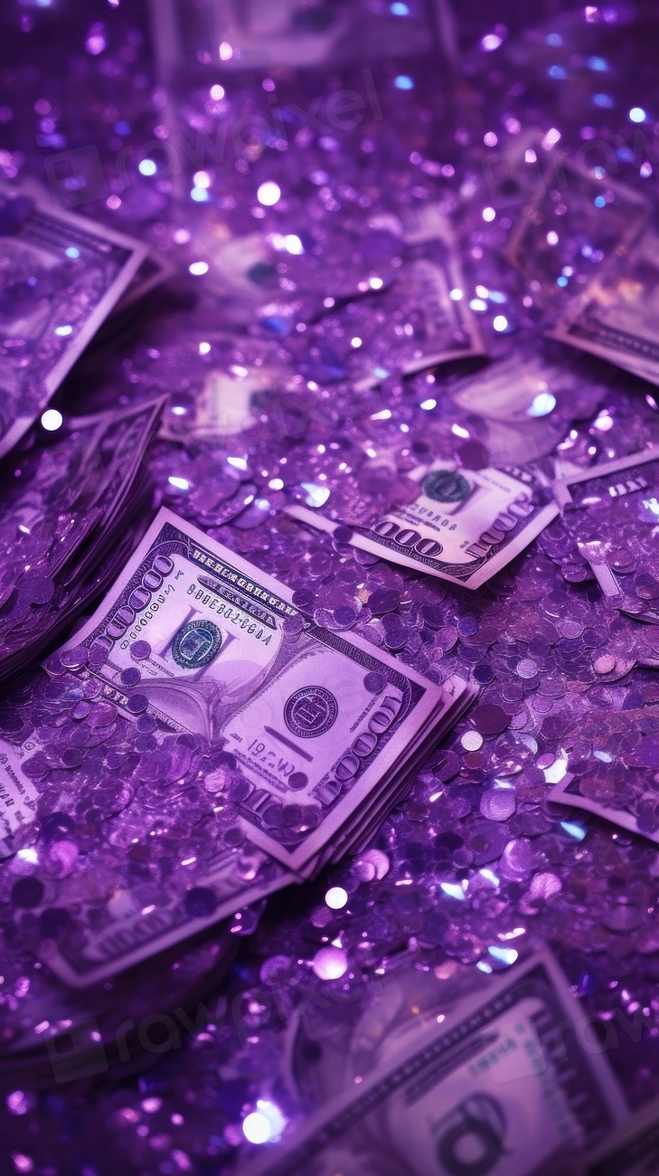 purple money glitter backgrounds abundance | Free Photo - rawpixel