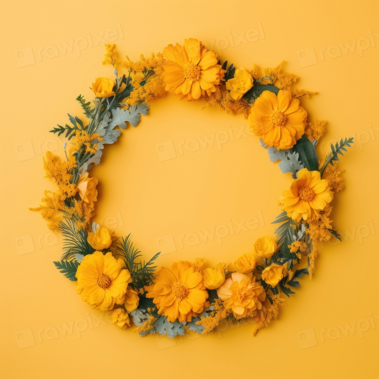 Floral frame fig marigold flower | Premium Photo - rawpixel