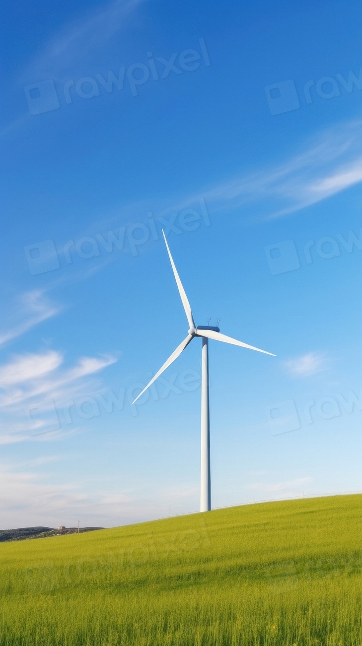 Aesthetic Wind turbine green field | Free Photo - rawpixel