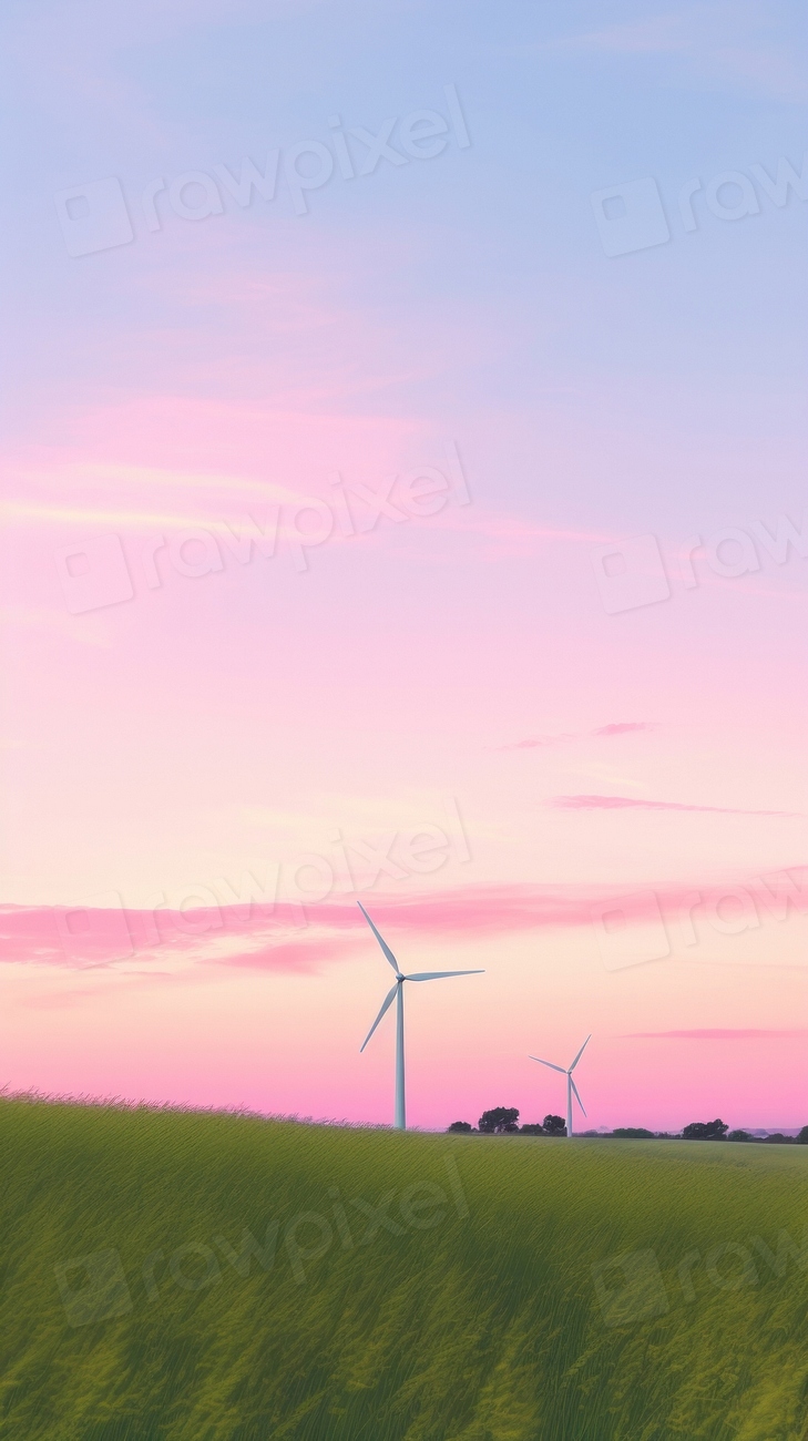 Aesthetic Wind turbine green field | Premium Photo - rawpixel
