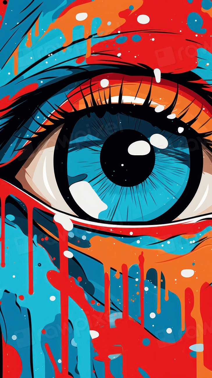 Abstract eyeball art painting cartoon | Premium Photo Illustration ...