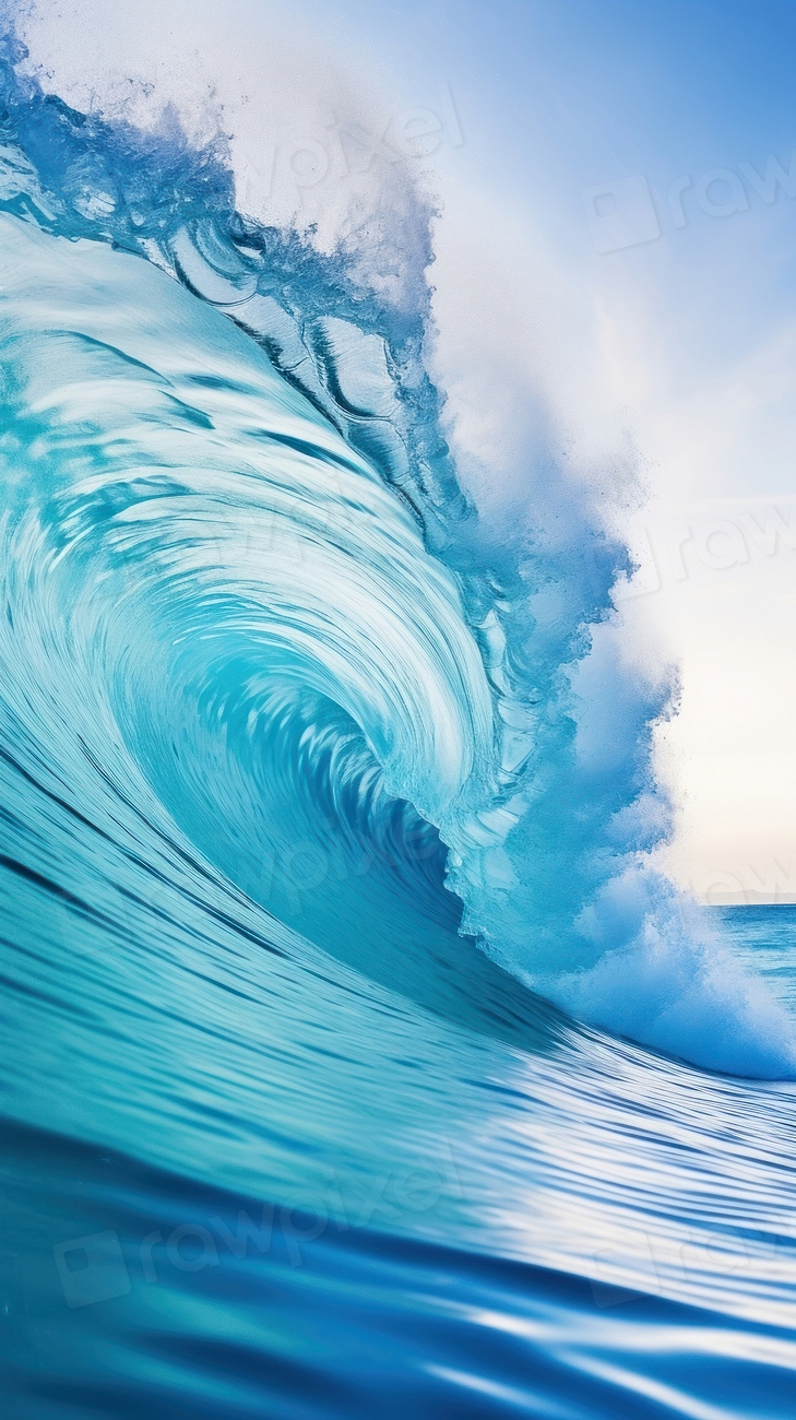 Crazy blue waves ocean outdoors | Premium Photo - rawpixel