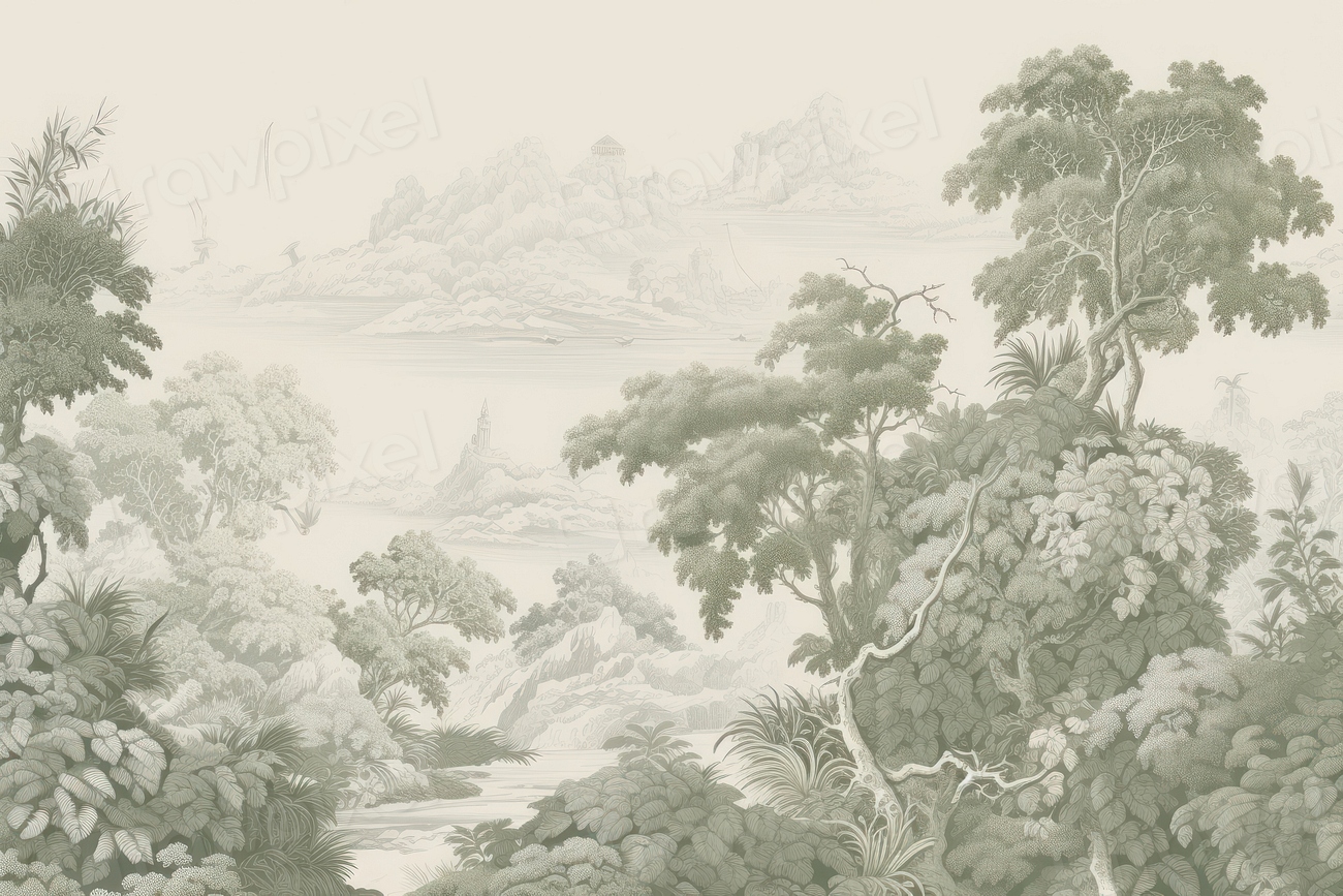 Deep forest landscape outdoors drawing | Premium Photo Illustration ...