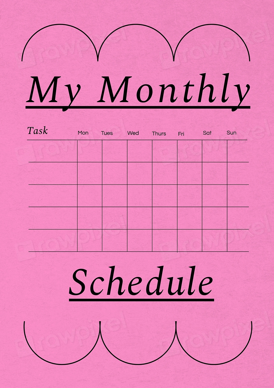 Monthly schedule planner template design | Free Photo - rawpixel