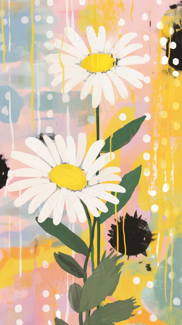 Daisy art painting flower. | Premium Photo Illustration - rawpixel