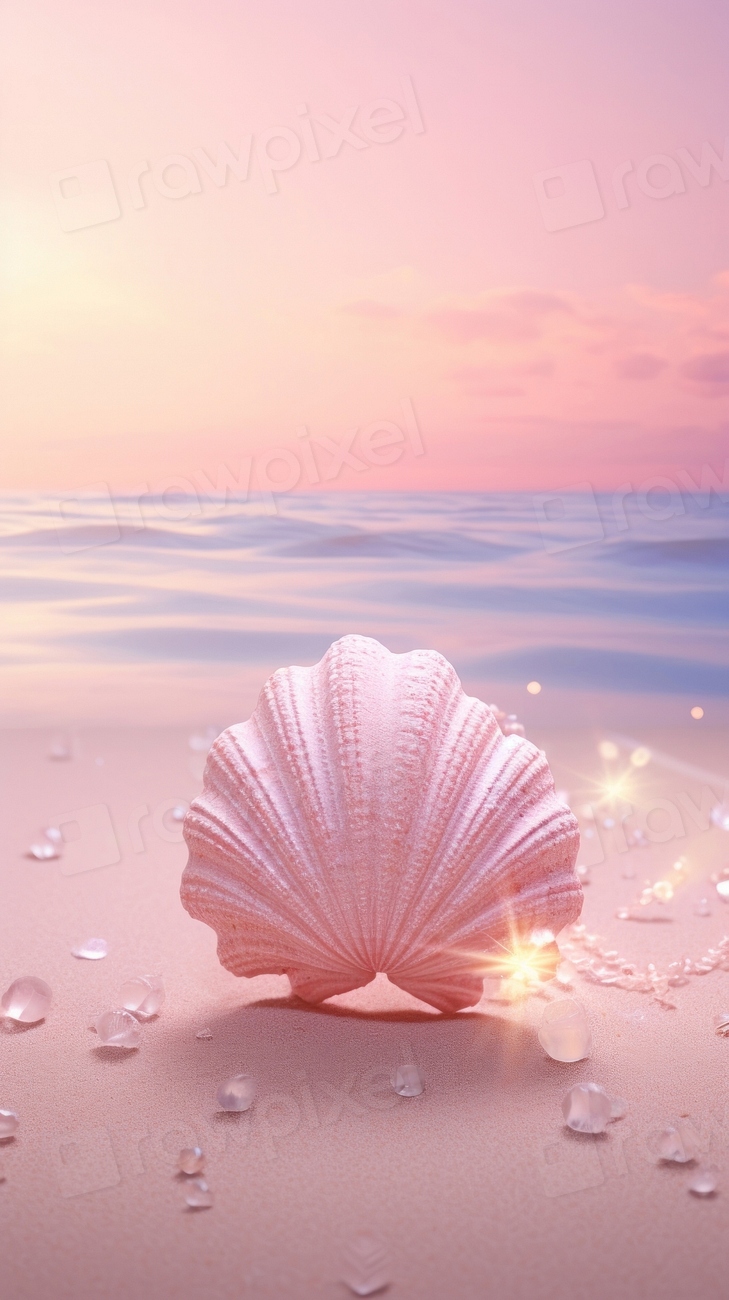 Sea shell dreamy wallpaper seashell | Free Photo Illustration - rawpixel