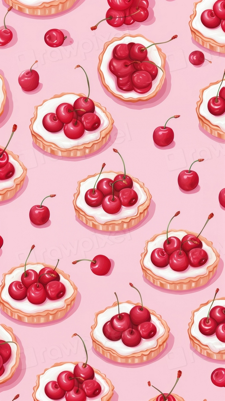 Cherry and pie pattern fruit | Premium Photo Illustration - rawpixel