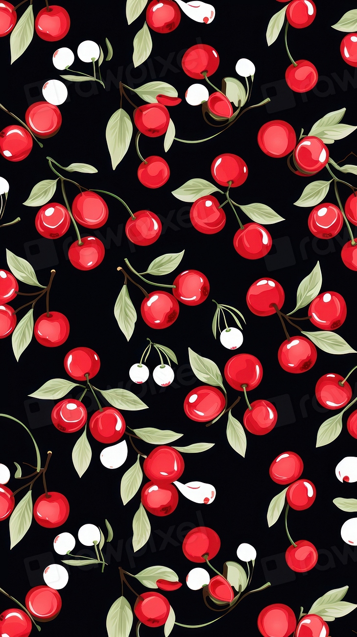 Cute simple cherry pattern fruit | Premium Photo Illustration - rawpixel