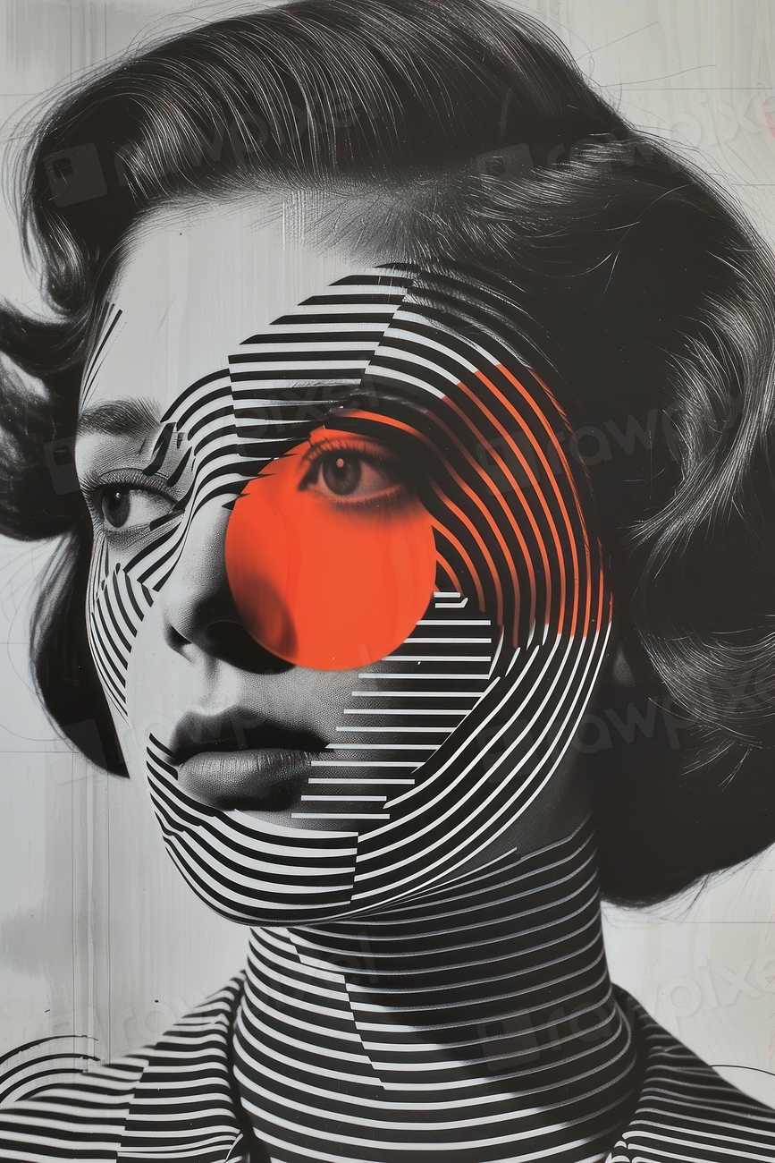 Doppler Effect collage portrait drawing | Premium Photo Illustration ...