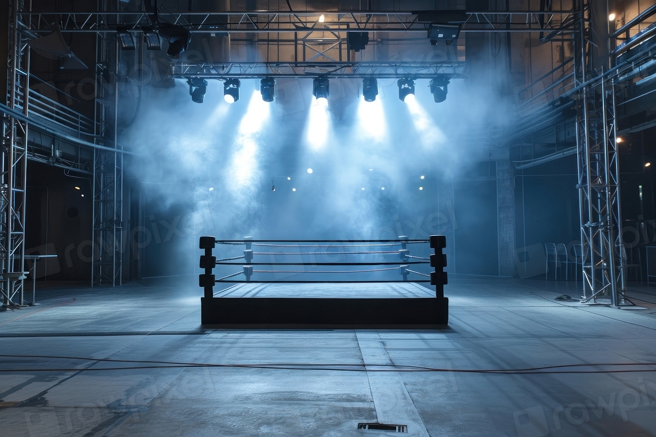 Empty boxing ring stage lighting | Free Photo - rawpixel