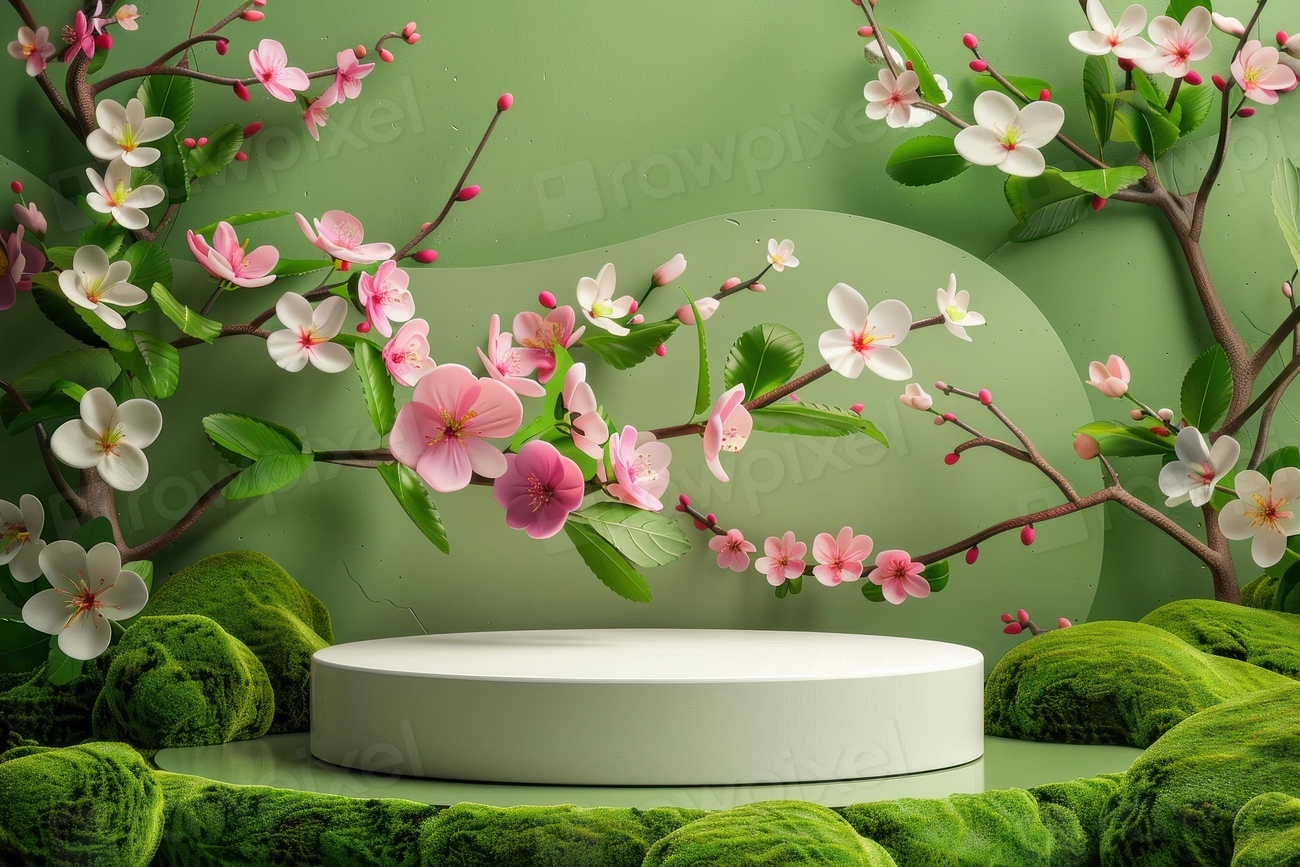 Product podium spring flower blossom | Free Photo - rawpixel