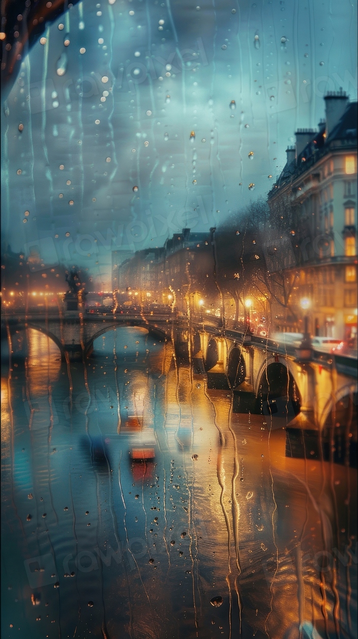 Rain scene bridge architecture cityscape | Free Photo - rawpixel