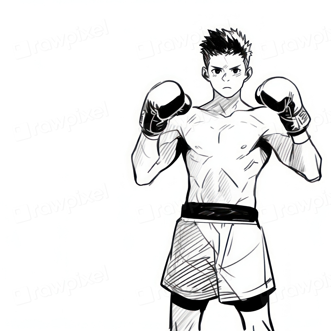 Boxing sketch punching drawing. | Free Photo Illustration - rawpixel
