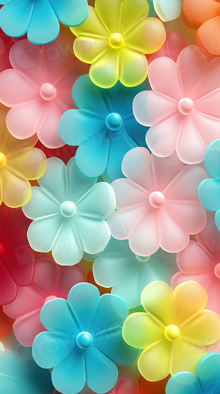 3d jelly flower pattern backgrounds | Premium Photo Illustration - rawpixel