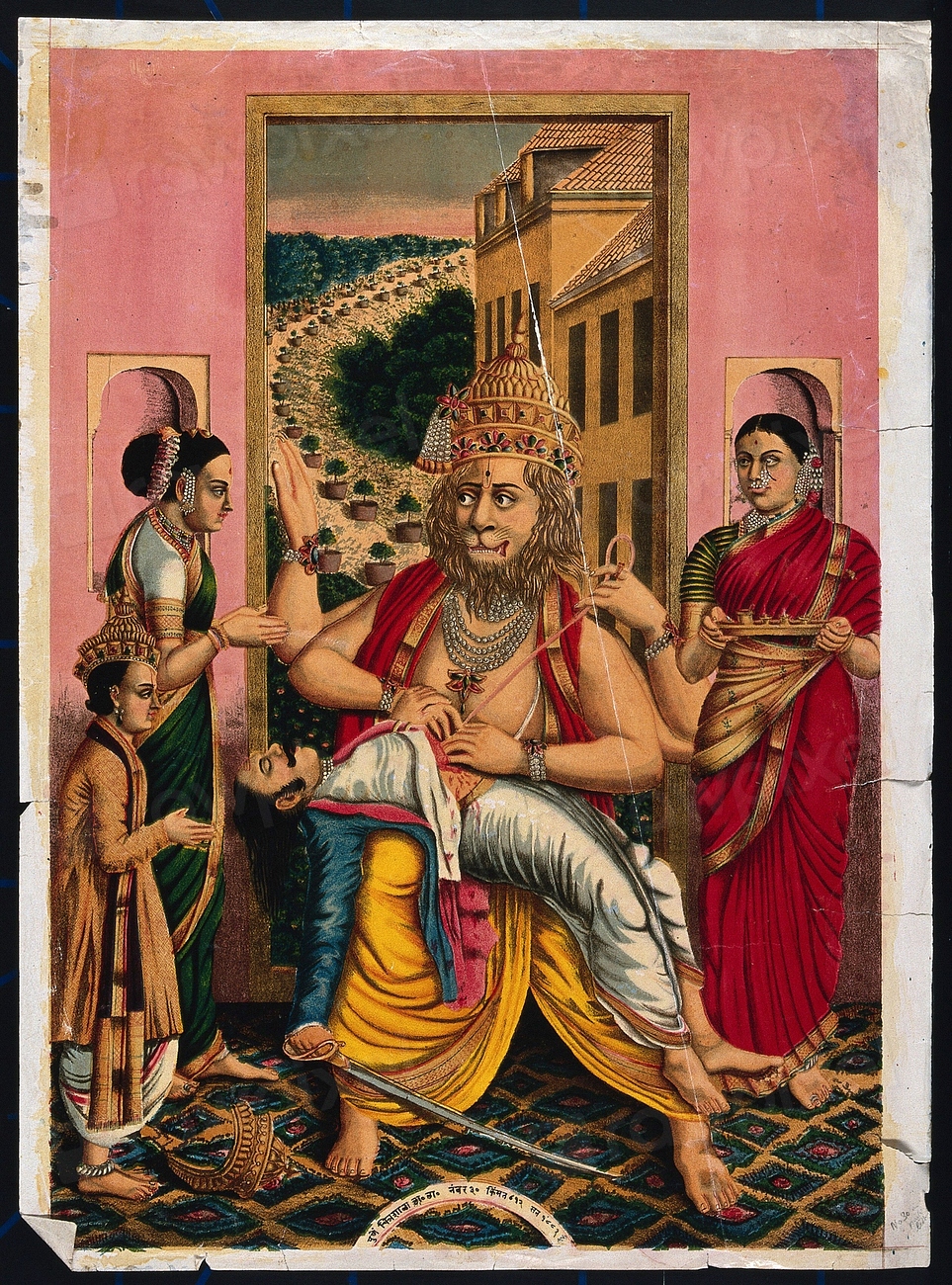 Narasimha disembowelling Hiranyakasipu front his | Free Photo ...