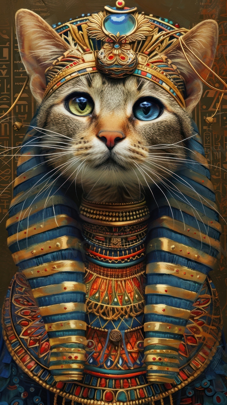 Cat costumes wearing Cleopatra surrealism | Premium Photo Illustration ...