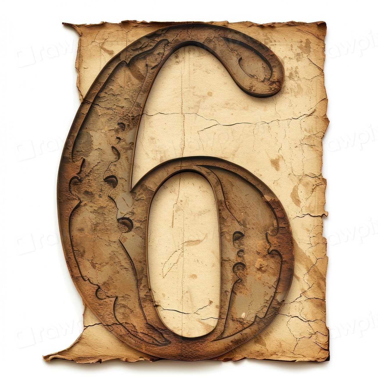 Vintage Alphabet Number 6 number | Free Photo Illustration - rawpixel