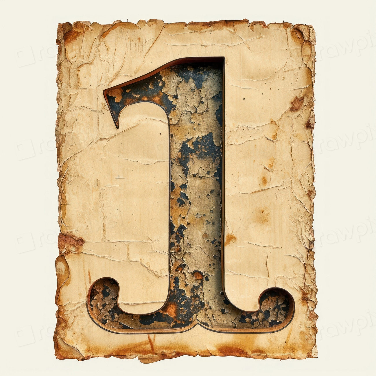Vintage Alphabet Number 1 number | Free Photo Illustration - rawpixel