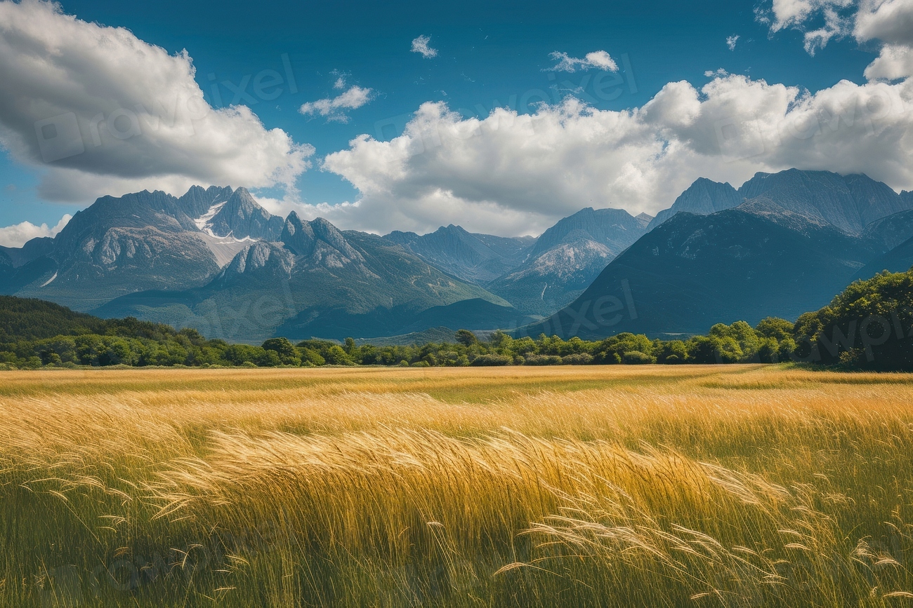 Field mountains landscape panoramic outdoors | Free Photo - rawpixel