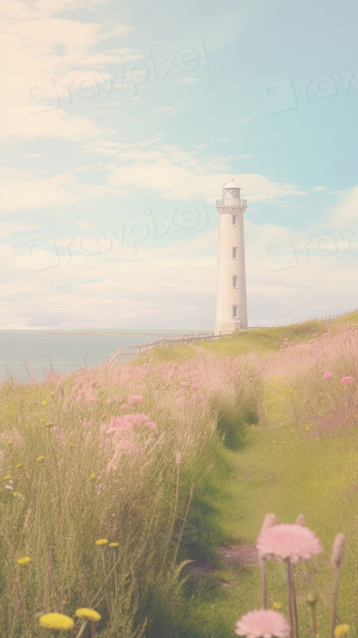 Pastel wallpaper spring hill flower | Premium Photo Illustration - rawpixel