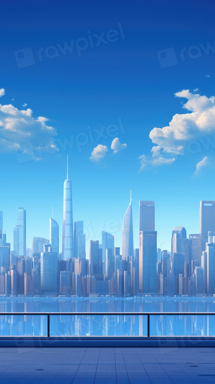 Y2k cityscape background architecture skyscraper | Premium Photo - rawpixel