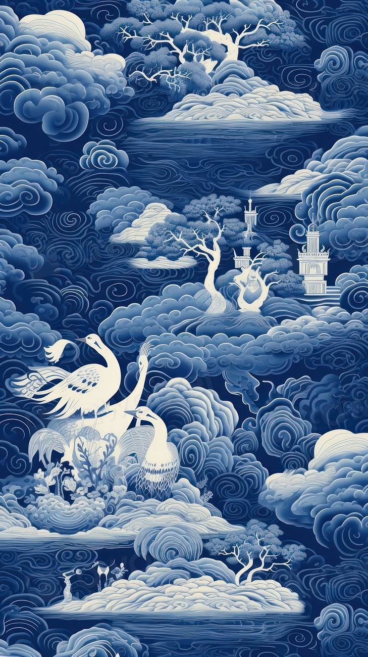 Cormorant art wallpaper pattern. | Free Photo Illustration - rawpixel