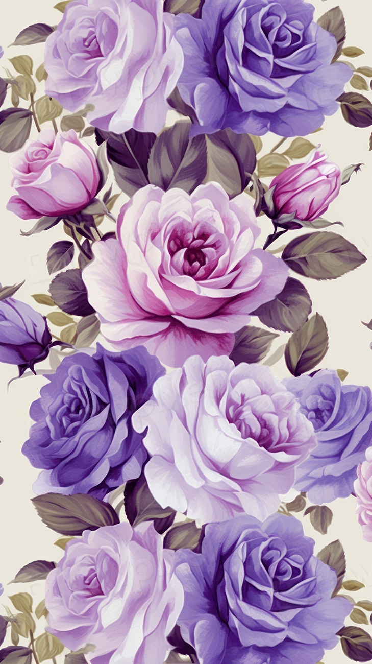 Purple roses repeated pattern backgrounds | Premium Photo Illustration ...