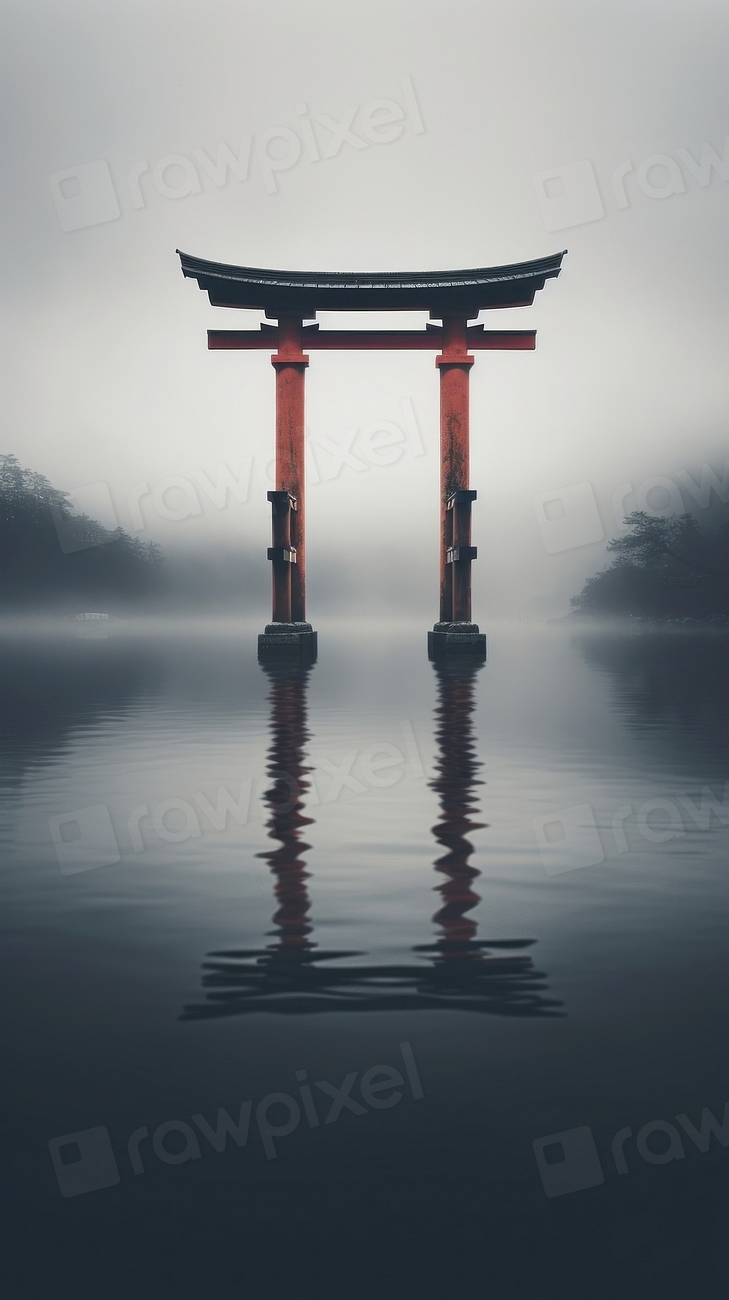 Cool wallpaper torii gate reflection | Free Photo - rawpixel