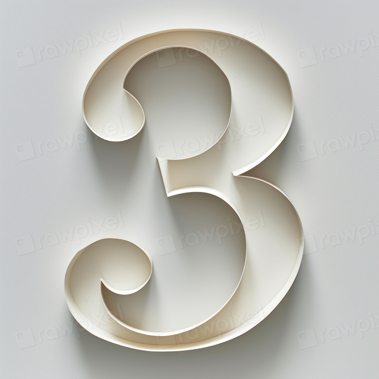Letter number 3 white font | Free Photo - rawpixel