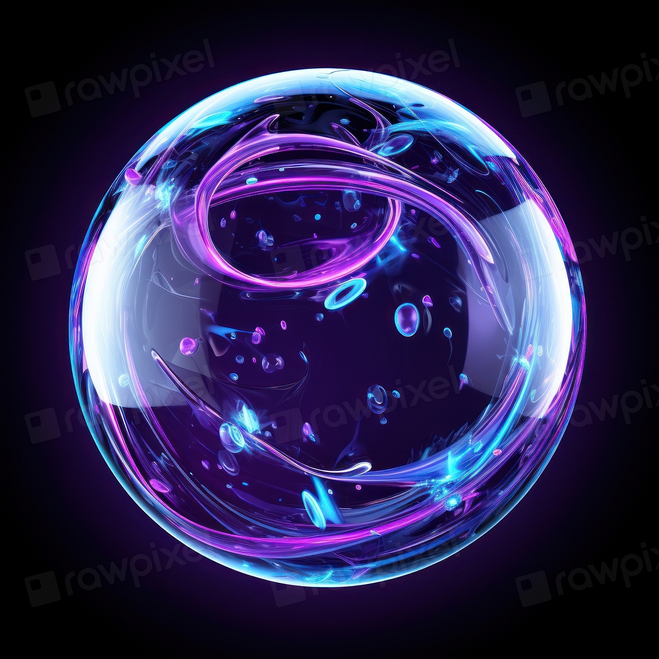 Neon bubble sphere purple light. | Premium Photo Illustration - rawpixel