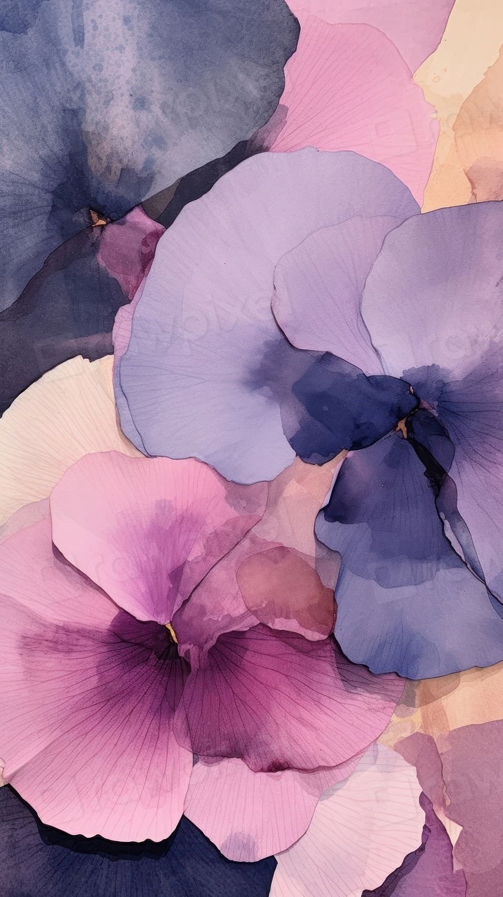 African violet abstract flower purple. | Free Photo Illustration - rawpixel