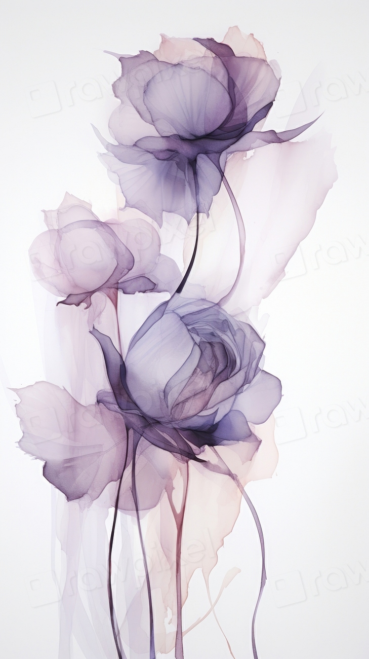 Purple roses abstract pattern drawing | Free Photo Illustration - rawpixel