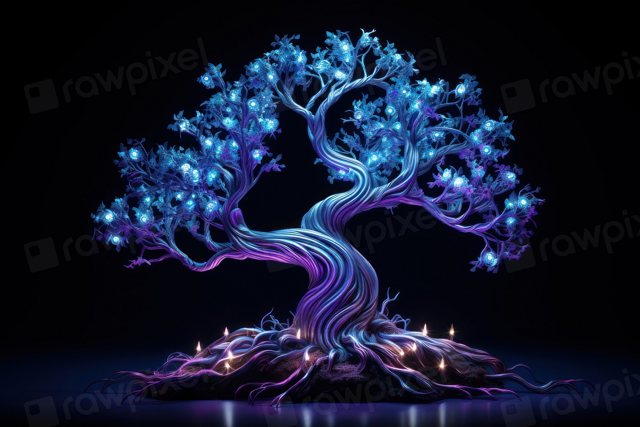 Neon tree nature light plant. | Premium Photo Illustration - rawpixel