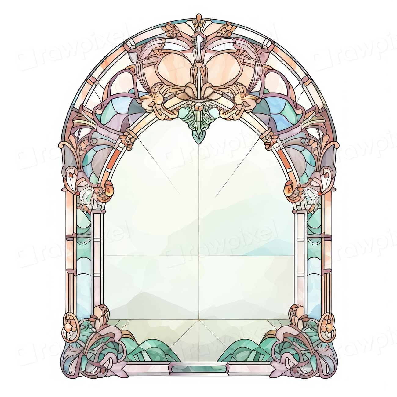 Arch art nouveau architecture glass | Free Photo Illustration - rawpixel