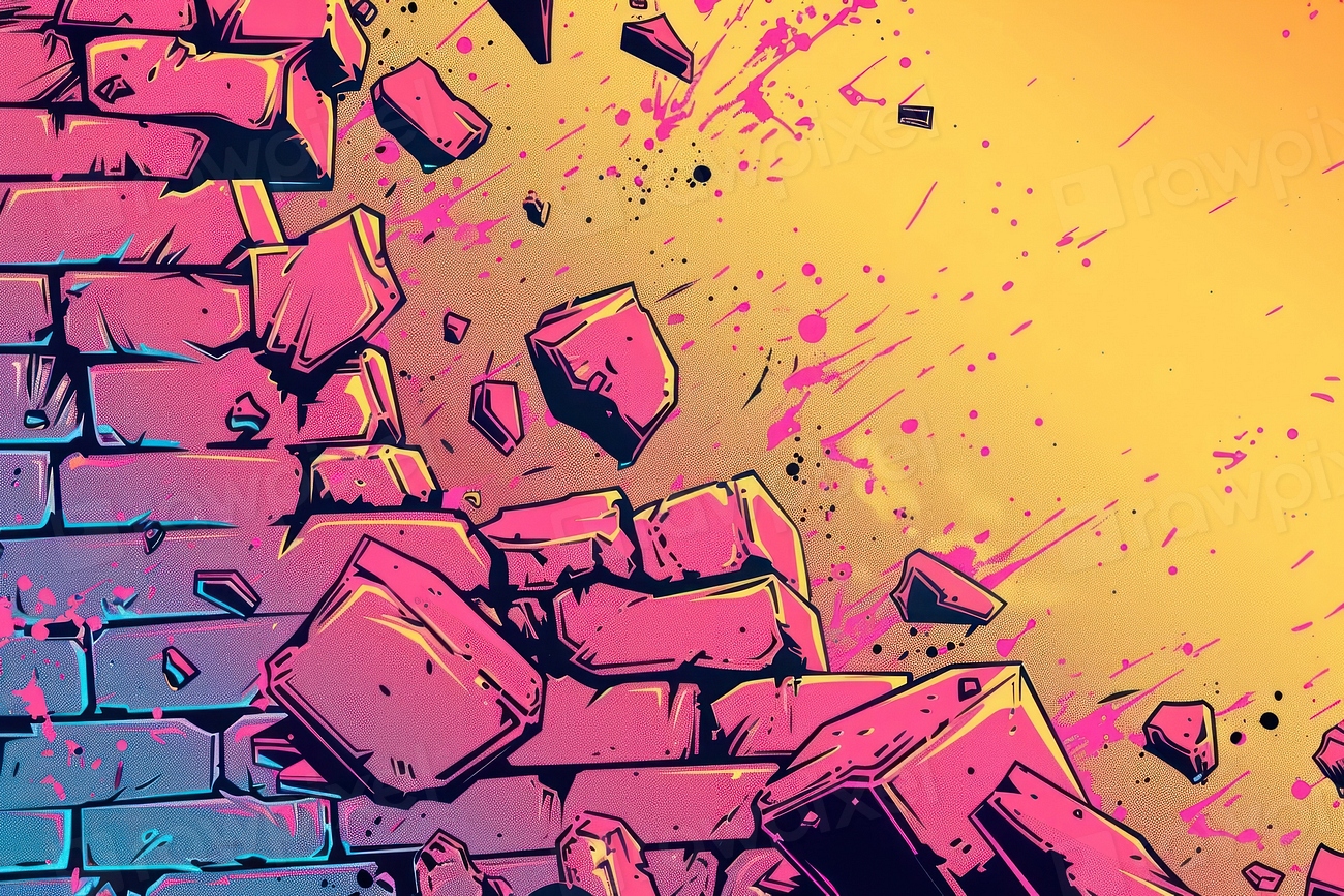 Comic break wall effect art | Premium Photo Illustration - rawpixel